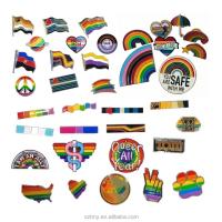 China Custom Rainbow Enamel Pride Pin Badge 2mm Thick Metal Lapel Brooch LGBTQ Symbol Heart Flag for sale
