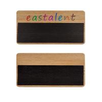 China Custom Printed Wood Blackboard Name Badges 80x30mm Chalkboard Tag for Business Events for sale