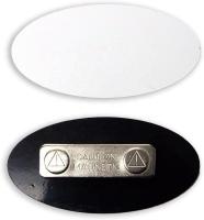 China Custom Printed Two Color Blank Employee Name Badge DIY Write-On Staff Identification for sale