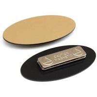 China Custom Brushed Surface ABS Plastic Name Badge Blank or Printed Tag Label With Magnet Back for sale