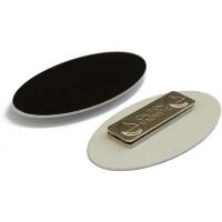 China Custom Brushed Surface ABS Plastic Name Badge Blank or Printed Tag Label With Magnet Back for sale