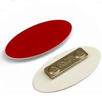 China Custom Brushed Surface ABS Plastic Name Badge Blank or Printed Tag Label With Magnet Back for sale