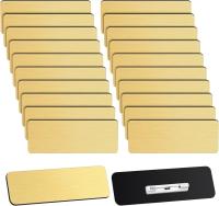 China Custom Logo ABS Plastic Gold Name Badge Laser Engravable Blank 3x1 Inch for sale