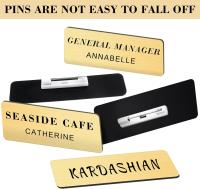 China Custom Logo ABS Plastic Gold Name Badge Laser Engravable Blank 3x1 Inch for sale