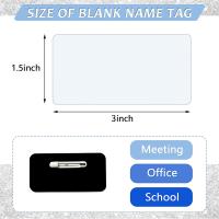 China 25PCS Plastic Blank Name Badges Bulk Set 1.5x3 Inch Round Corner DIY Engraved Labels with Pin or Magnet for sale