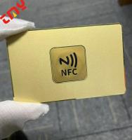 China Custom 24K Gold Metal NFC Business Card 85x54mm with Engraved Logo Steel Printing for sale