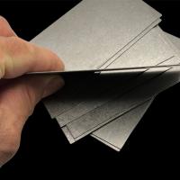 China Custom Brushed Titanium Business Card Blank 0.3mm 0.8mm for Laser Engraving for sale