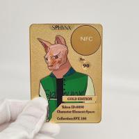 China Custom Metal Playing Cards 88x63mm with NFC 215 Chip Anime Cartoon Design Gold Plated for sale