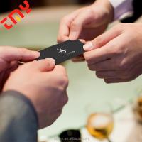 China Custom Black Metal Mirror Business Card Reversed Etch Raised Logo 0.5-0.8mm for sale