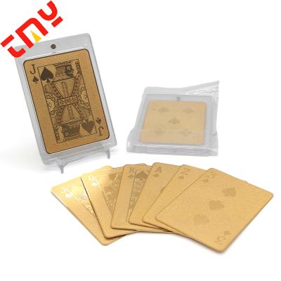 China 24k Gold Plated Metal Playing Card 0.76mm Custom Logo Poker Card Dubai Luxury for sale