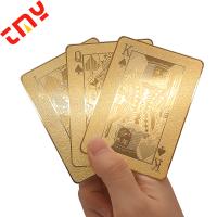 China 24k Gold Plated Metal Playing Card 0.76mm Custom Logo Poker Card Dubai Luxury for sale