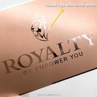China Custom Rose Gold Mirror Metal Business Cards 85x54mm Embossed Logo OEM Stainless Steel for sale