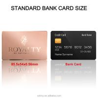 China Custom Rose Gold Mirror Metal Business Cards 85x54mm Embossed Logo OEM Stainless Steel for sale