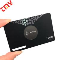 China Custom Black Matte Stainless Steel NFC 216 Metal Business Card with Gift Box for sale