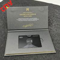 China Custom Black Matte Stainless Steel NFC 216 Metal Business Card with Gift Box for sale
