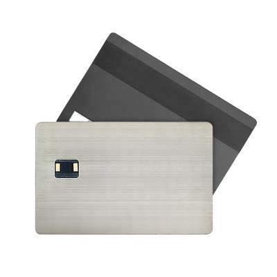 China Custom Blank Contactless Metal Credit Card 85x54mm with 4442 4428 Chip Slot and Magnetic Stripe for sale