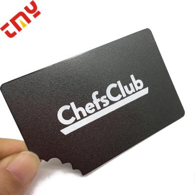 China Custom Matte Frosted Black Metal Business Cards 0.8mm Etched Luxury OEM for sale