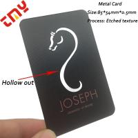 China Custom Matte Frosted Black Metal Business Cards 0.8mm Etched Luxury OEM for sale