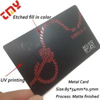 China Custom Matte Frosted Black Metal Business Cards 0.8mm Etched Luxury OEM for sale