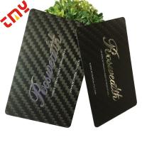 China Custom PVC Carbon Fiber Business Card 85x55mm Matte Finish Metal Logo Silkscreen Print for sale