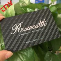 China Custom PVC Carbon Fiber Business Card 85x55mm Matte Finish Metal Logo Silkscreen Print for sale