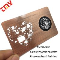 China Contactless NFC Matt Black Stainless Steel Metal Access Control Smart Card 86x54mm for sale
