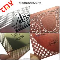 China Custom Stainless Steel Laser Cut Business Cards 86x54mm 0.8mm Thick for sale