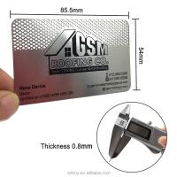 China Custom Stainless Steel Laser Cut Business Cards 86x54mm 0.8mm Thick for sale