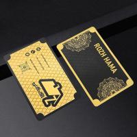 China Custom Luxury Black Business Card Gold Metallic Printing CR80 Size with QR Code 0.76mm Thick for sale