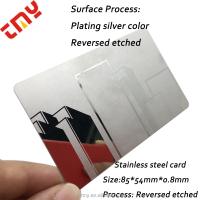 China Custom Stainless Steel Metal Mirror Business Card 0.8mm Thickness Laser Engraving for sale