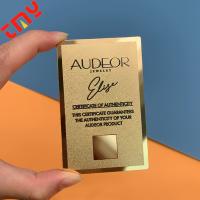 China Custom Rose Gold Metal Mirror Business Card 85x55mm Pocket Size Promotional Gift for sale