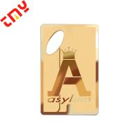 China Custom Rose Gold Metal Mirror Business Card 85x55mm Pocket Size Promotional Gift for sale