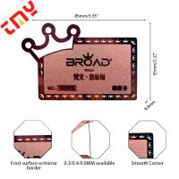 China Custom Rose Gold Metal Mirror Business Card 85x55mm Pocket Size Promotional Gift for sale