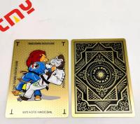 China Custom Gold Stainless Steel Metal Playing Cards 90x60mm Anime UV Printing for sale