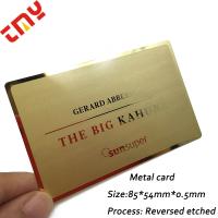 China Custom Embossed Gold Metal Business Card 85x54mm Stainless Steel QR Code Engraving for sale