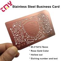 China Custom Die Cut Metal Stainless Steel Business Card 86x54mm Sublimation Embossing for sale