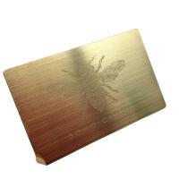 China Blank Gold Metal Business Cards 0.8mm for Laser Engraving Custom Size 85x54mm for sale