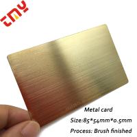 China Blank Gold Metal Business Cards 0.8mm for Laser Engraving Custom Size 85x54mm for sale