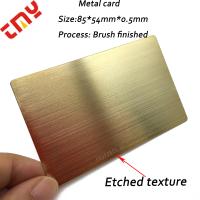China Blank Gold Metal Business Cards 0.8mm for Laser Engraving Custom Size 85x54mm for sale