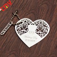 China Custom 3D Popup Metal Wedding Invitation Card Carved Design Box Envelope 85x54mm for sale