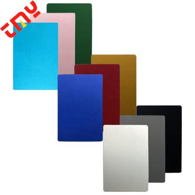 China Anodized Aluminum Business Card Blanks 0.2mm 0.3mm 0.8mm for Laser Engraving Sublimation for sale
