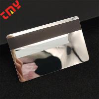 China Custom Metal Credit Card 85x54mm Silver Mirror Finish VIP Card with Magnetic Stripe for sale