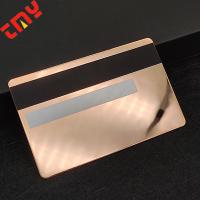 China Brushed Rose Gold Custom Metal Credit Card Wallet Business Card with Chip Slot 85x54mm for sale