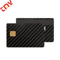 China Custom Carbon Fiber Smart Credit Card with Gold Chip Slot and Magnetic Stripe 85x54mm for sale