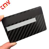 China Custom Carbon Fiber Smart Credit Card with Gold Chip Slot and Magnetic Stripe 85x54mm for sale