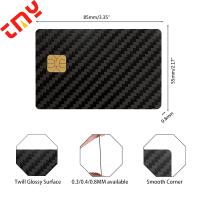 China Custom Carbon Fiber Smart Credit Card with Gold Chip Slot and Magnetic Stripe 85x54mm for sale