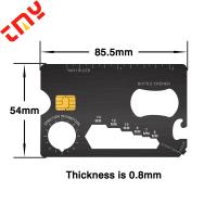 China Custom Multifunctional Brushed Stainless Steel Credit Card Bottle Opener 85x54mm with EMV Chip Slot for sale