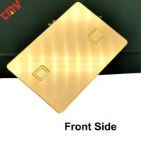China Laser Engraved 24K Gold Chrome Blank Metal Credit Card 85x54mm with Dual Chip Slot and Etched Magnetic Strip for sale