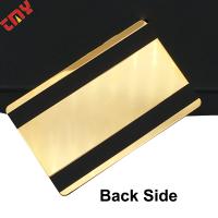 China Laser Engraved 24K Gold Chrome Blank Metal Credit Card 85x54mm with Dual Chip Slot and Etched Magnetic Strip for sale