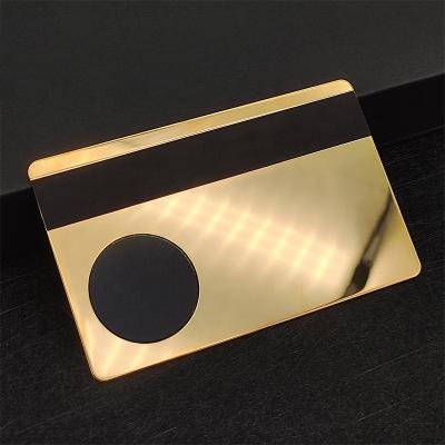 China Custom Blank Metal Credit Card with NFC NTAG213 215 216 Chip and Magnetic Stripe 85x54mm for sale